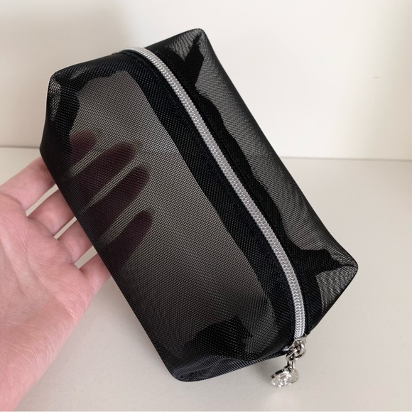 Lancome | Bags | Lancme Black Mesh Cube Zippy Pouch | Poshmark